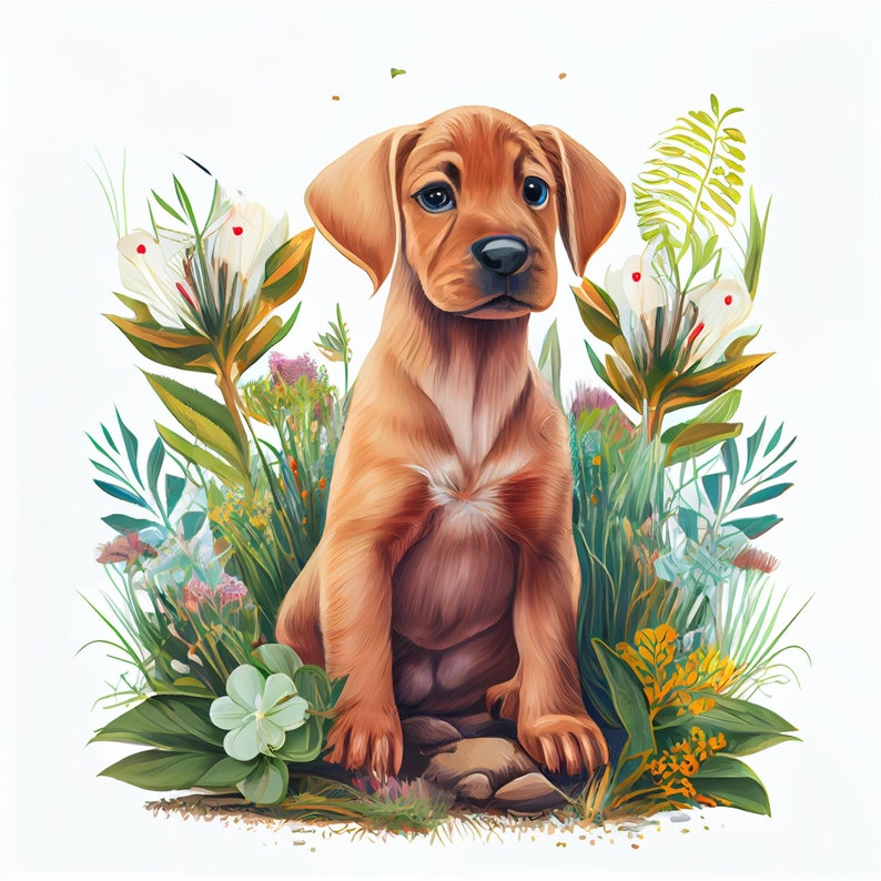 Unique Watercolor Rhodesian Ridgeback Puppy Graphics 18 High-quality ...