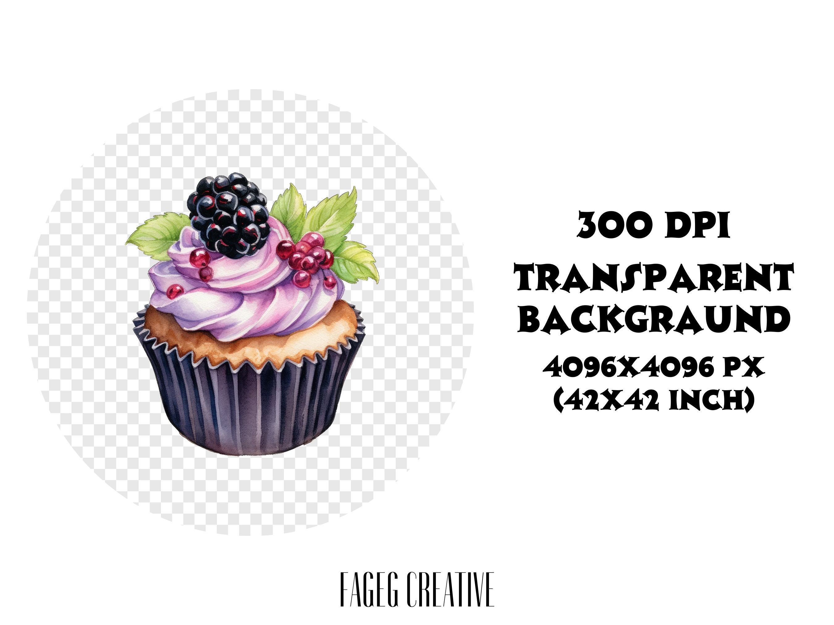 Watercolor Cupcake Birthday Clipart Dessert Clipart Cake Clipart Bakery ...