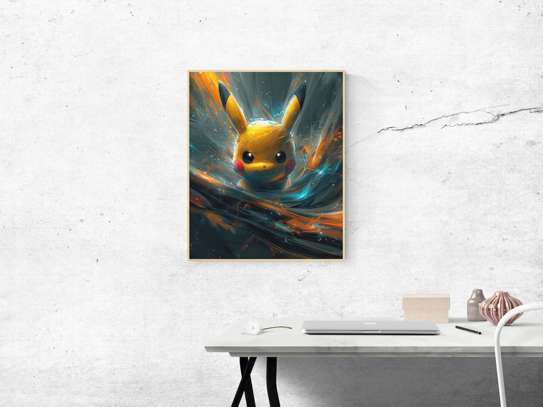 Pikachu Pokemon Anime Wall Art Poster Printable Digital Download Home ...