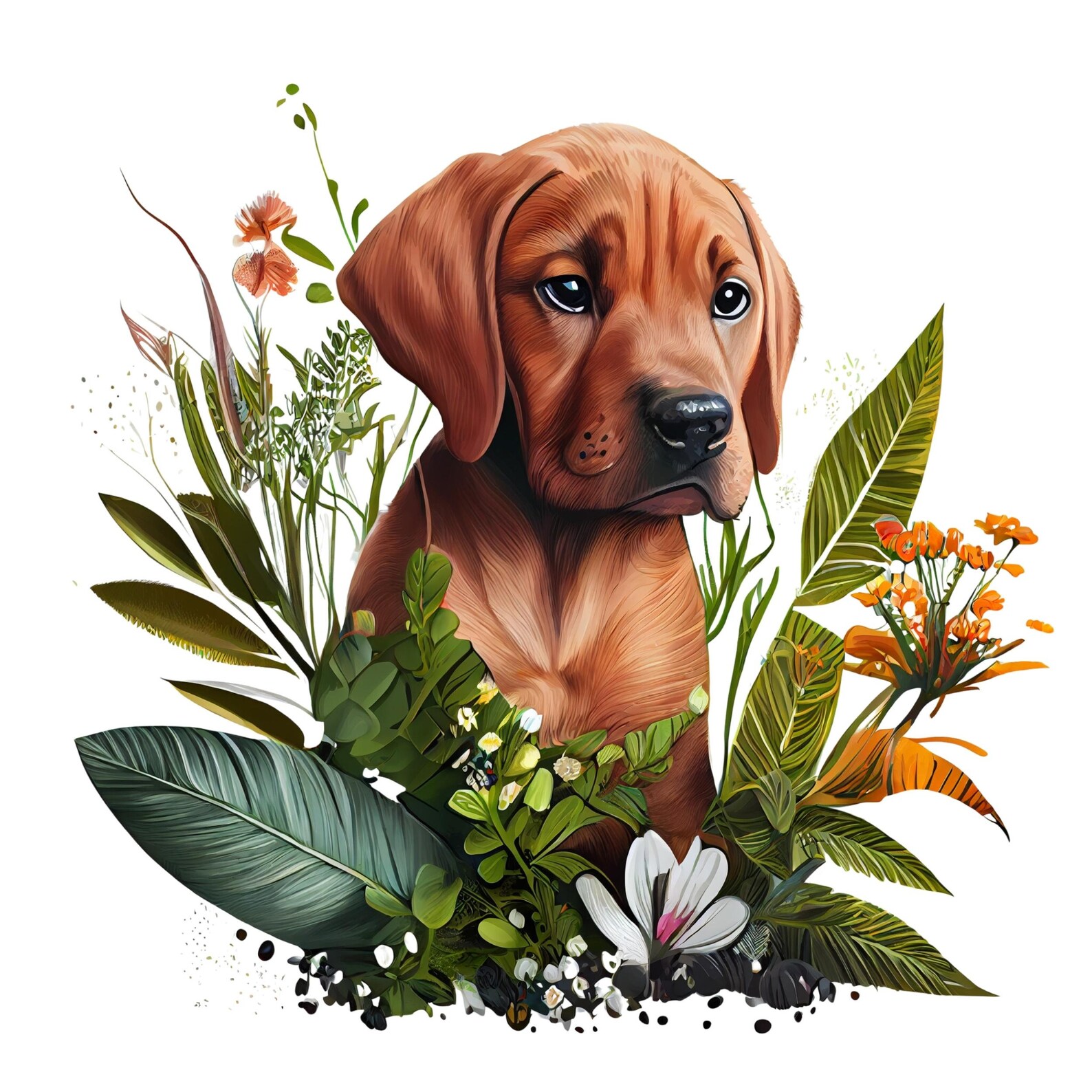 Unique Watercolor Rhodesian Ridgeback Puppy Graphics 18 High-quality ...
