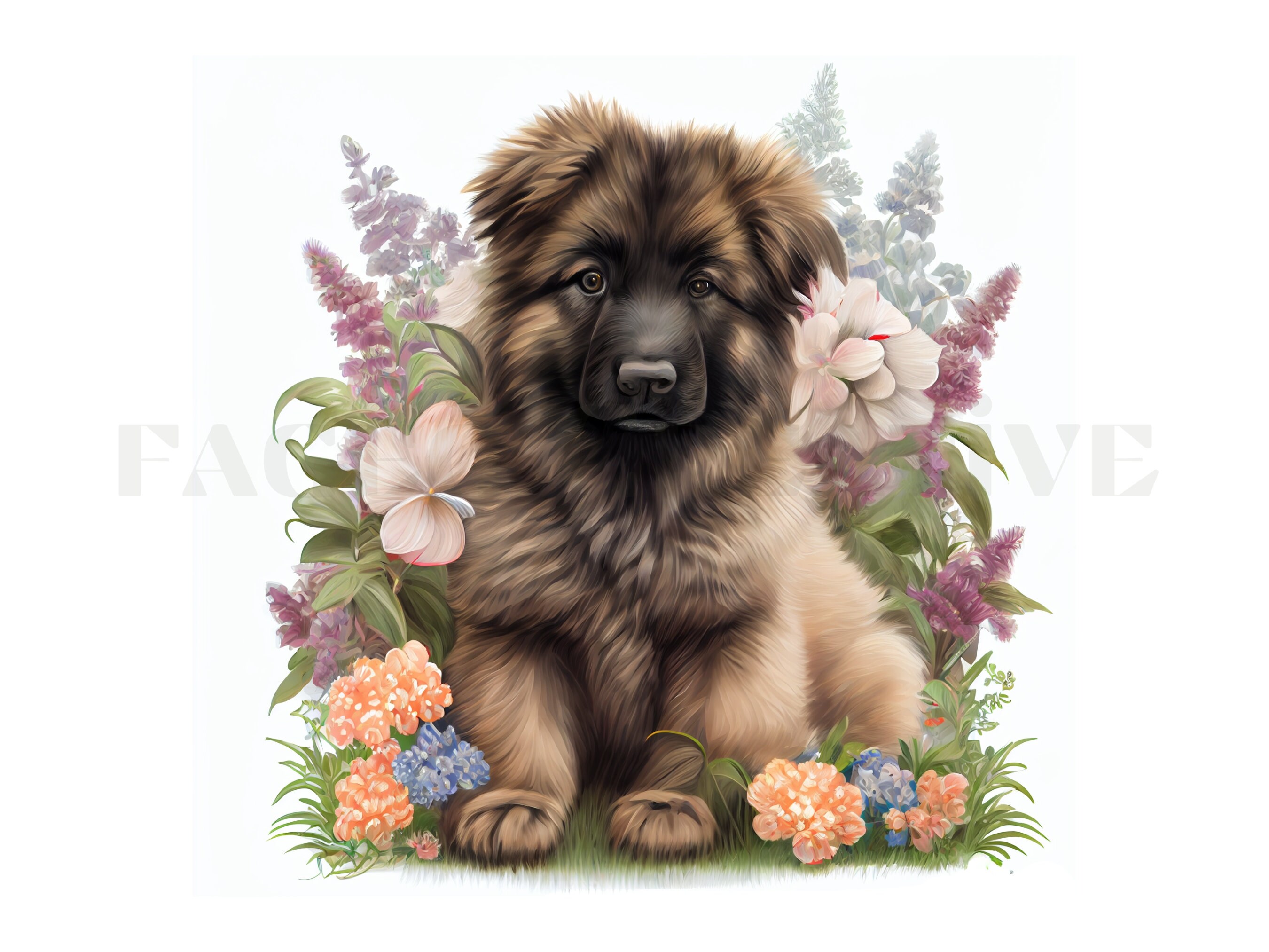 Belgian Tervuren Shepherd Puppy Digital Watercolor Clipart, Belgian ...