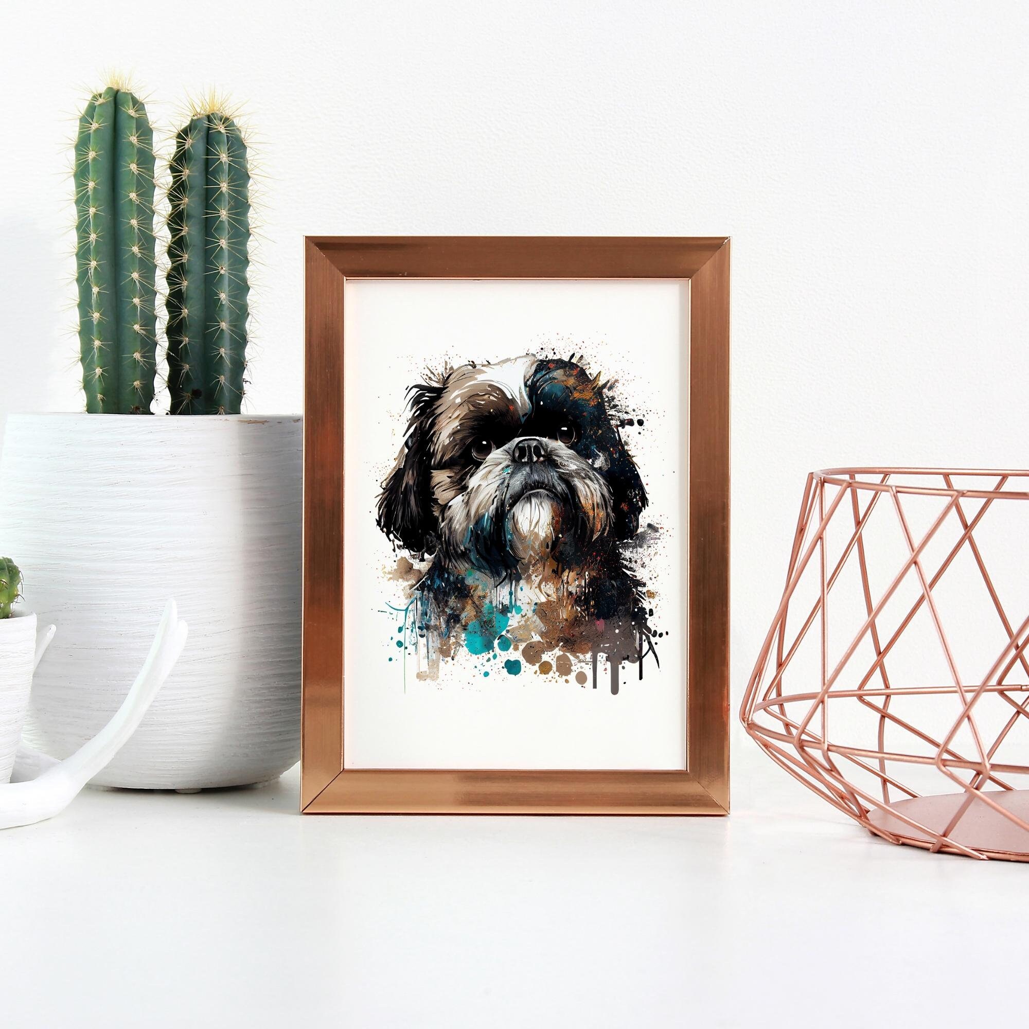 Shih Tzu Digital Portrait Art Instant Download Wall Print 5 Sizes Dog ...