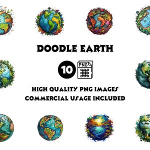 Doodle Earth Clipart Earth Png Earth Day Nature Clipart Earth Art ...