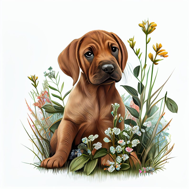 Unique Watercolor Rhodesian Ridgeback Puppy Graphics 18 High-quality ...