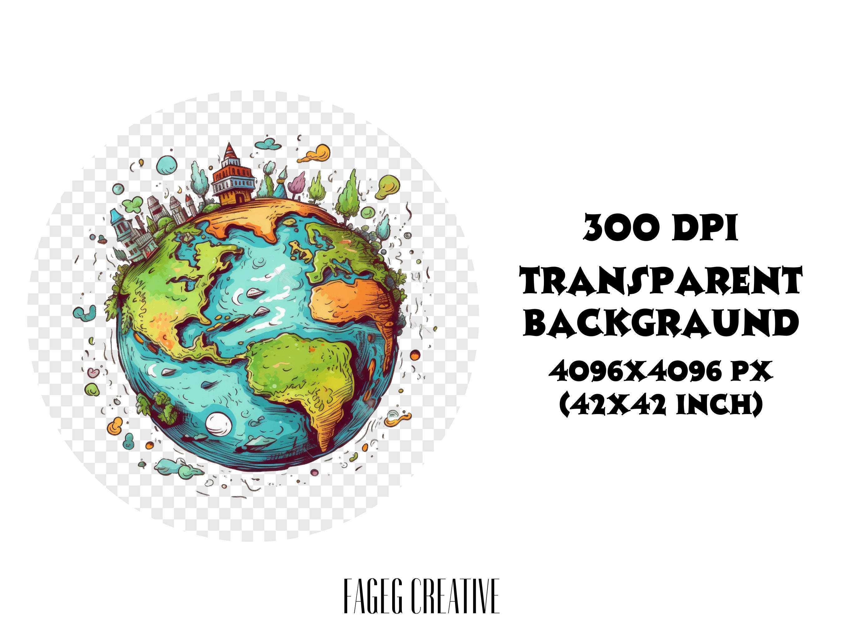 Doodle Earth Clipart Earth Png Earth Day Nature Clipart Earth Art ...