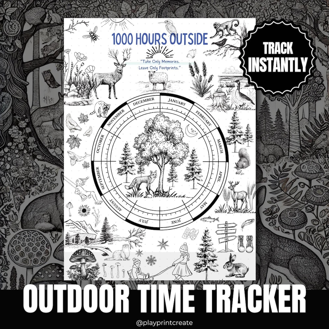 1000 Hours Outside Tracker | Realistic Woodland Flora and Fauna, Wild ...