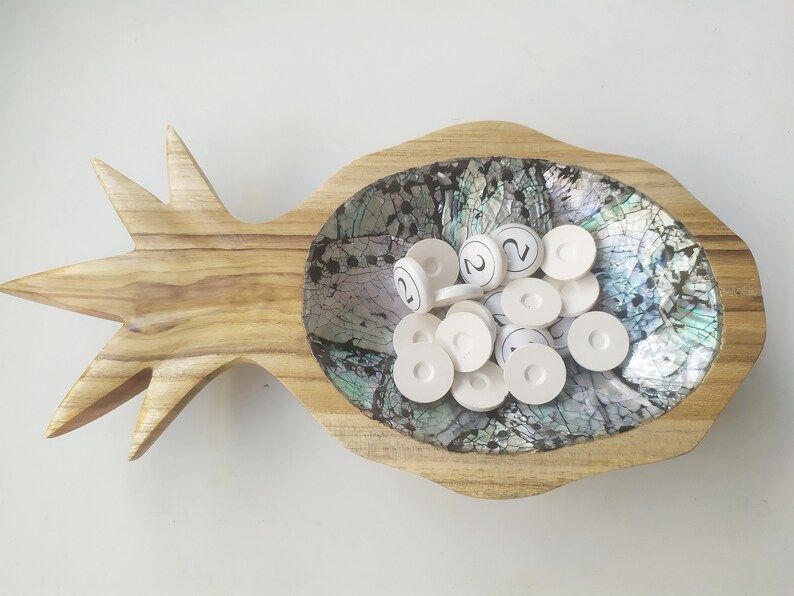 Decorative River Abalone Small Jewelry Plate Pineapple Teak - Etsy