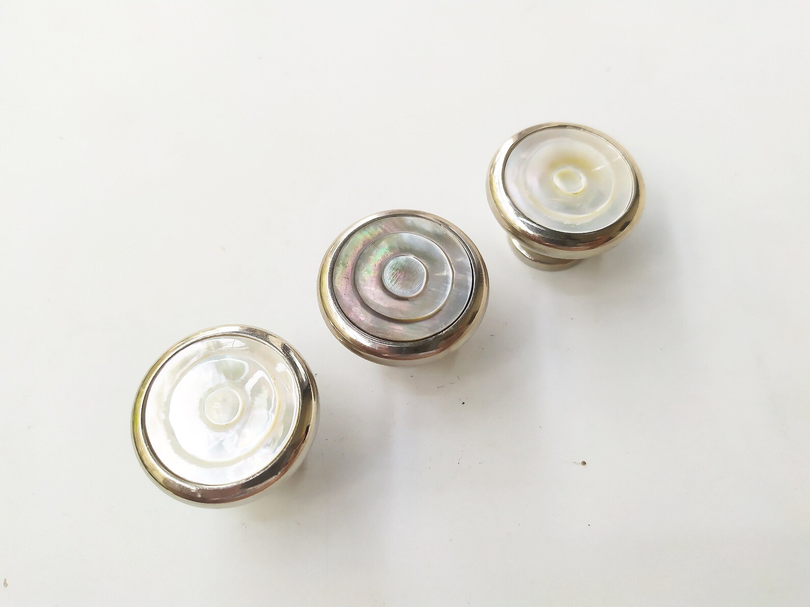 Inlaid Mother of Pearl Small Round Knob Pearl Cabinet Knob - Etsy