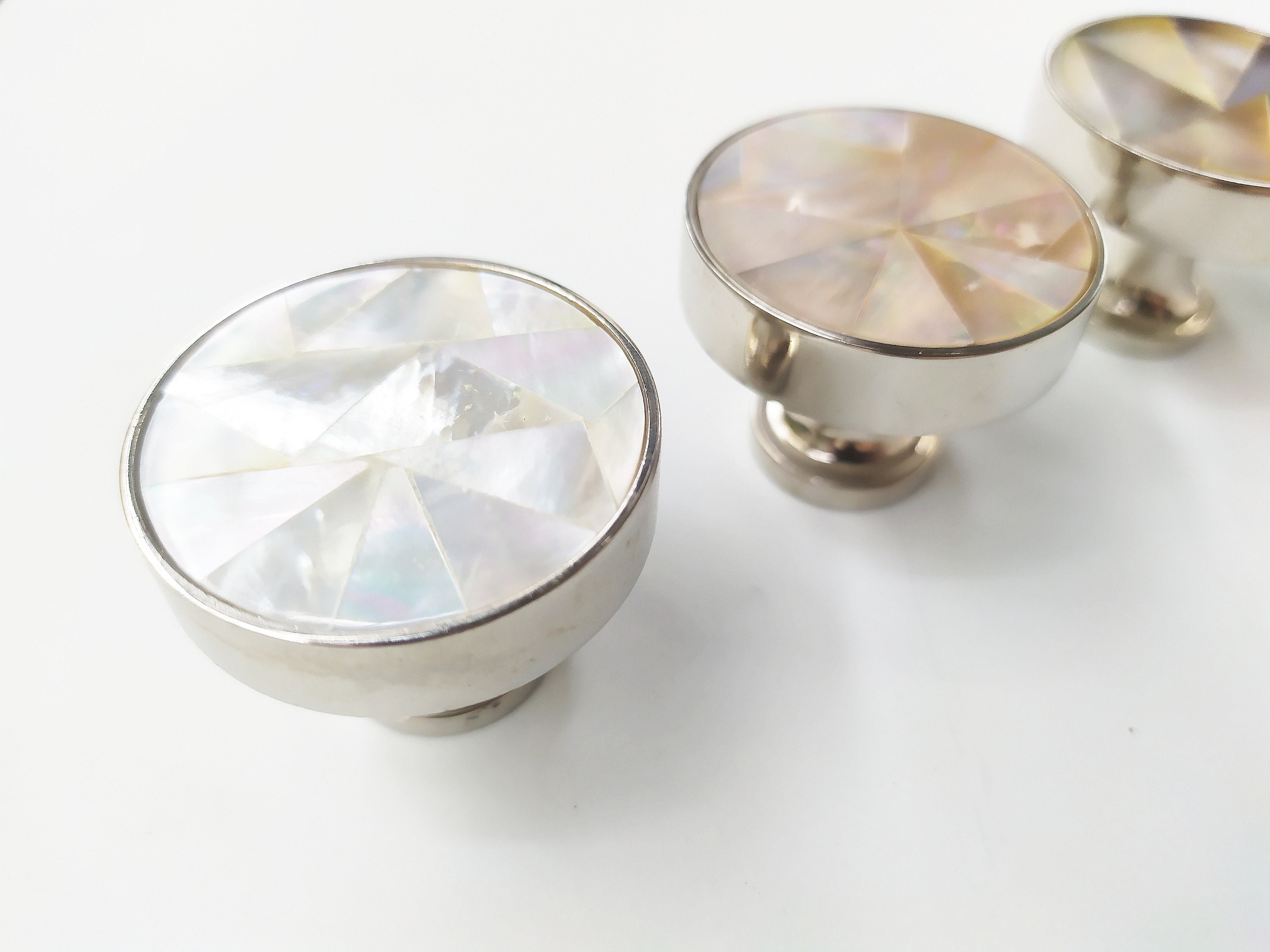 Inlaid Mother of Pearl Knob Pearl Cabinet Round Knob With | Etsy