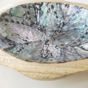 Decorative River Abalone Small Jewelry Plate Pineapple Teak Wood Key ...