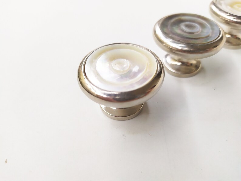 Inlaid Mother of Pearl Small Round Knob Pearl Cabinet Knob - Etsy