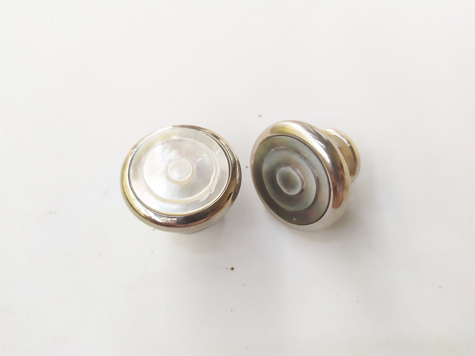 Inlaid Mother of Pearl Small Round Knob Pearl Cabinet Knob - Etsy