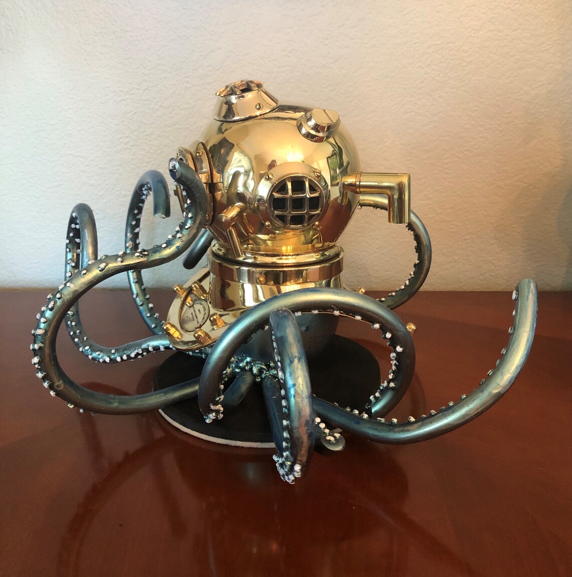 Octopus/ Diving Helmet/ Ocean Art/ Sea Monster/ Tranquil/ Unique ...