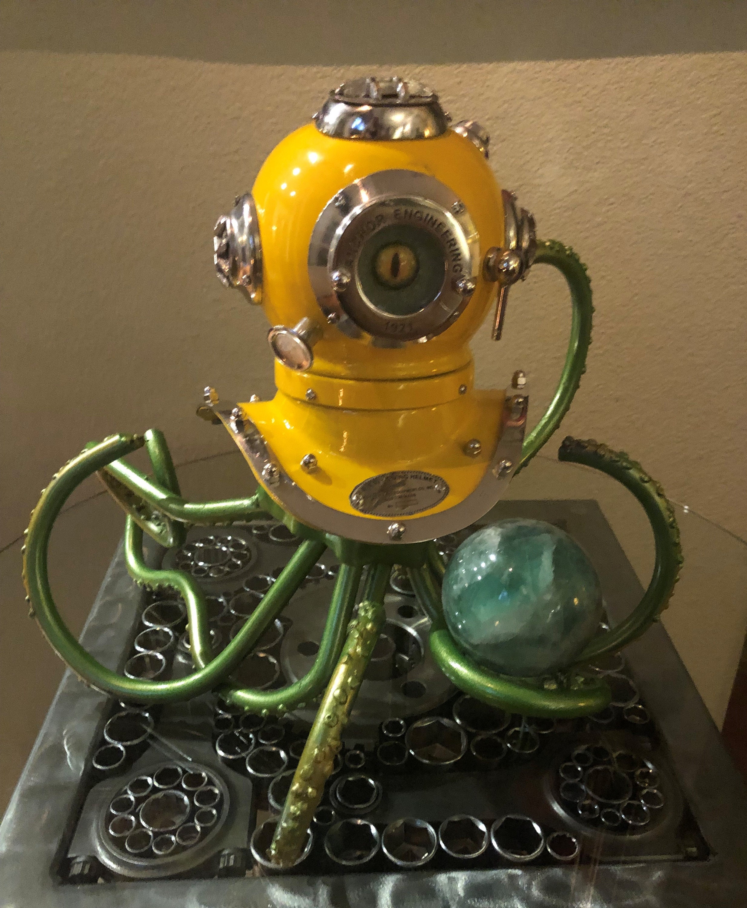 Octopus/ Diving Helmet/ Ocean Art/ Sea Monster/ Tranquil/ Unique ...