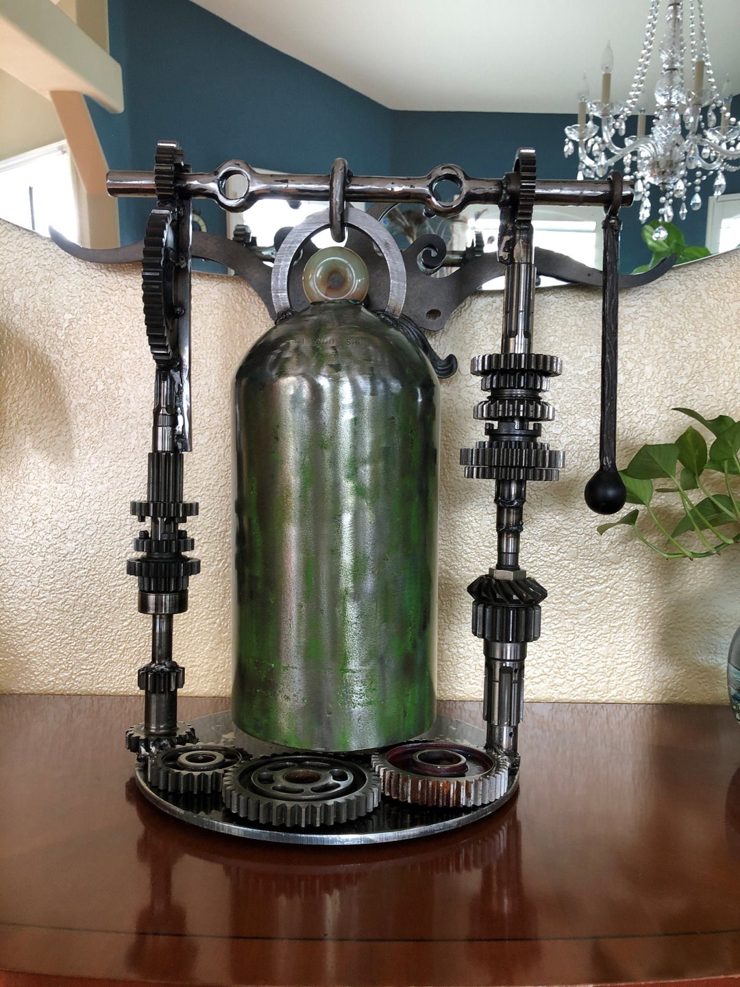 Steel & Glass CO2 Tank Bell Dinner Chime/unique Art/ Repurposed ...