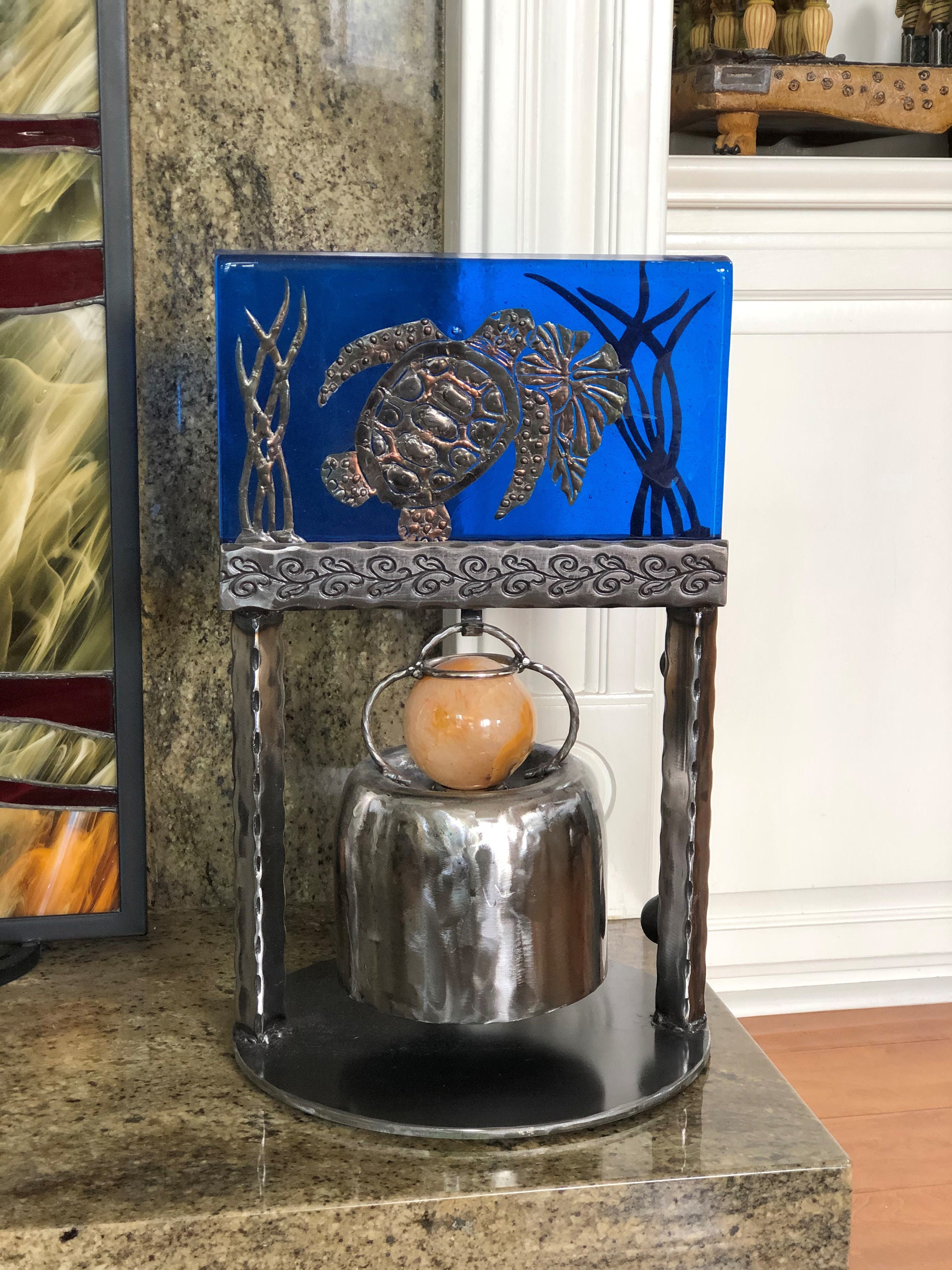 Steel & Glass CO2 Tank Bell Dinner Chime/unique Art/ Repurposed ...