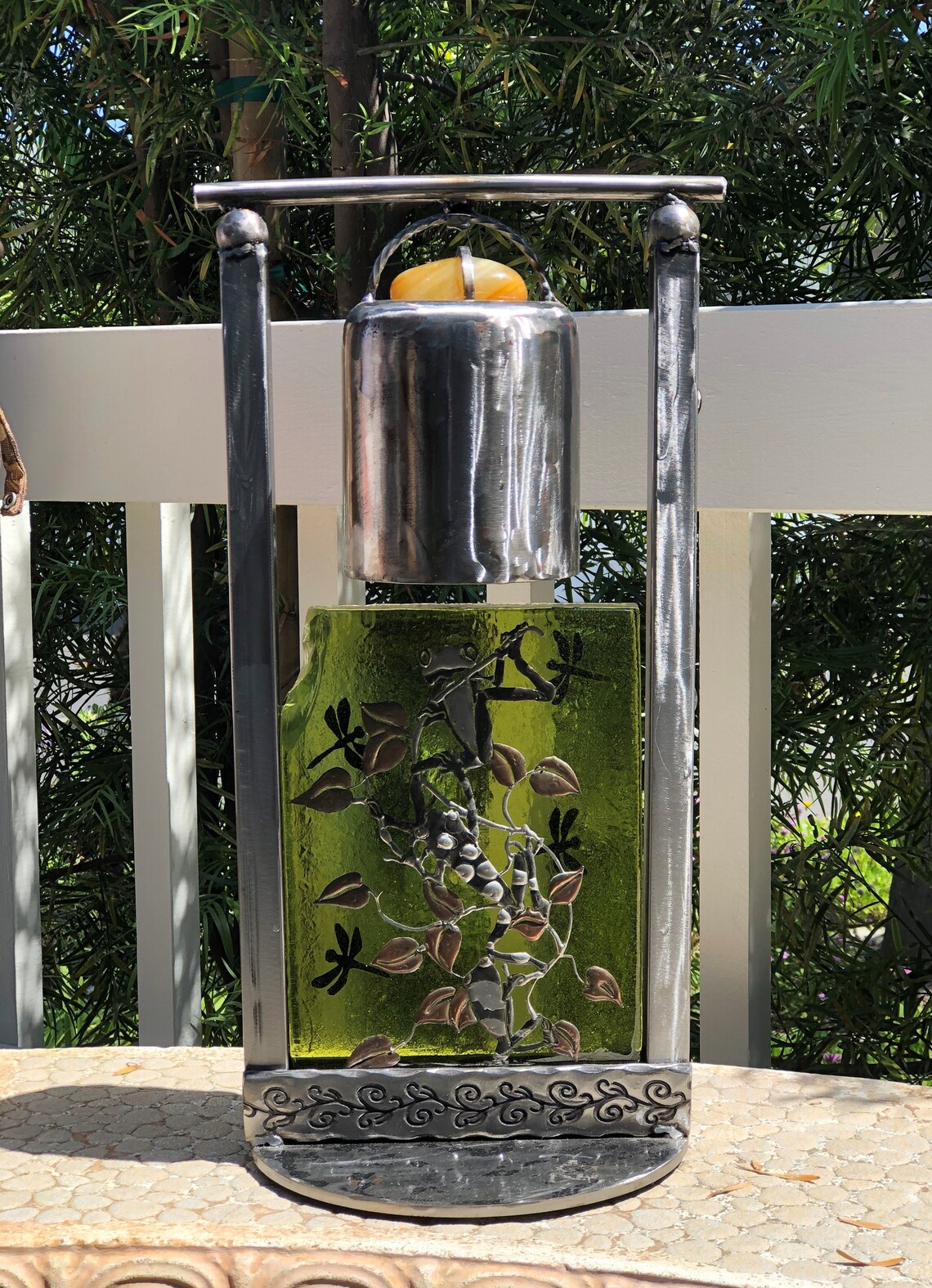 Steel & Glass CO2 Tank Bell Dinner Chime/unique Art/ Repurposed ...