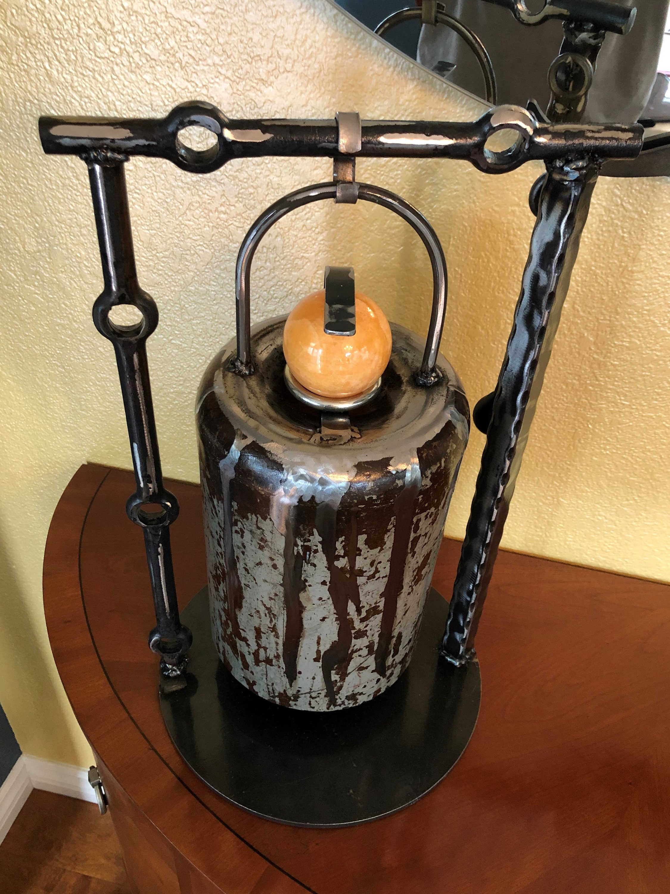 Steel & Glass CO2 Tank Bell Dinner Chime/unique Art/ Repurposed ...