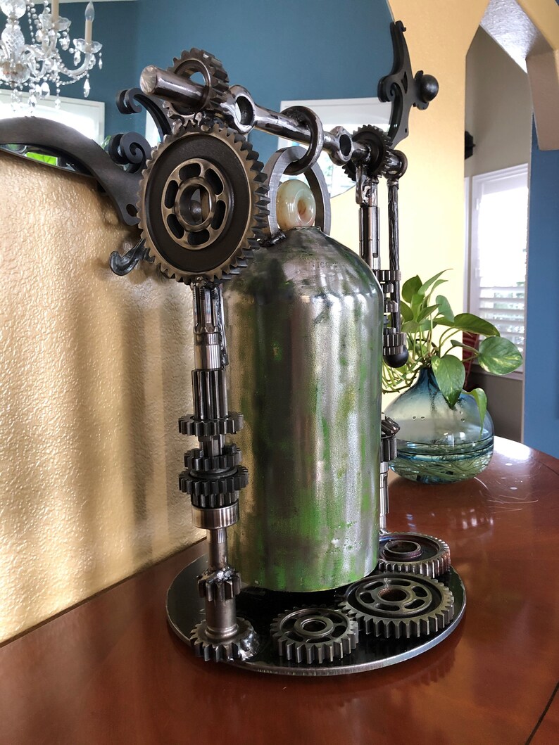 Steel & Glass CO2 Tank Bell Dinner Chime/unique Art/ Repurposed ...