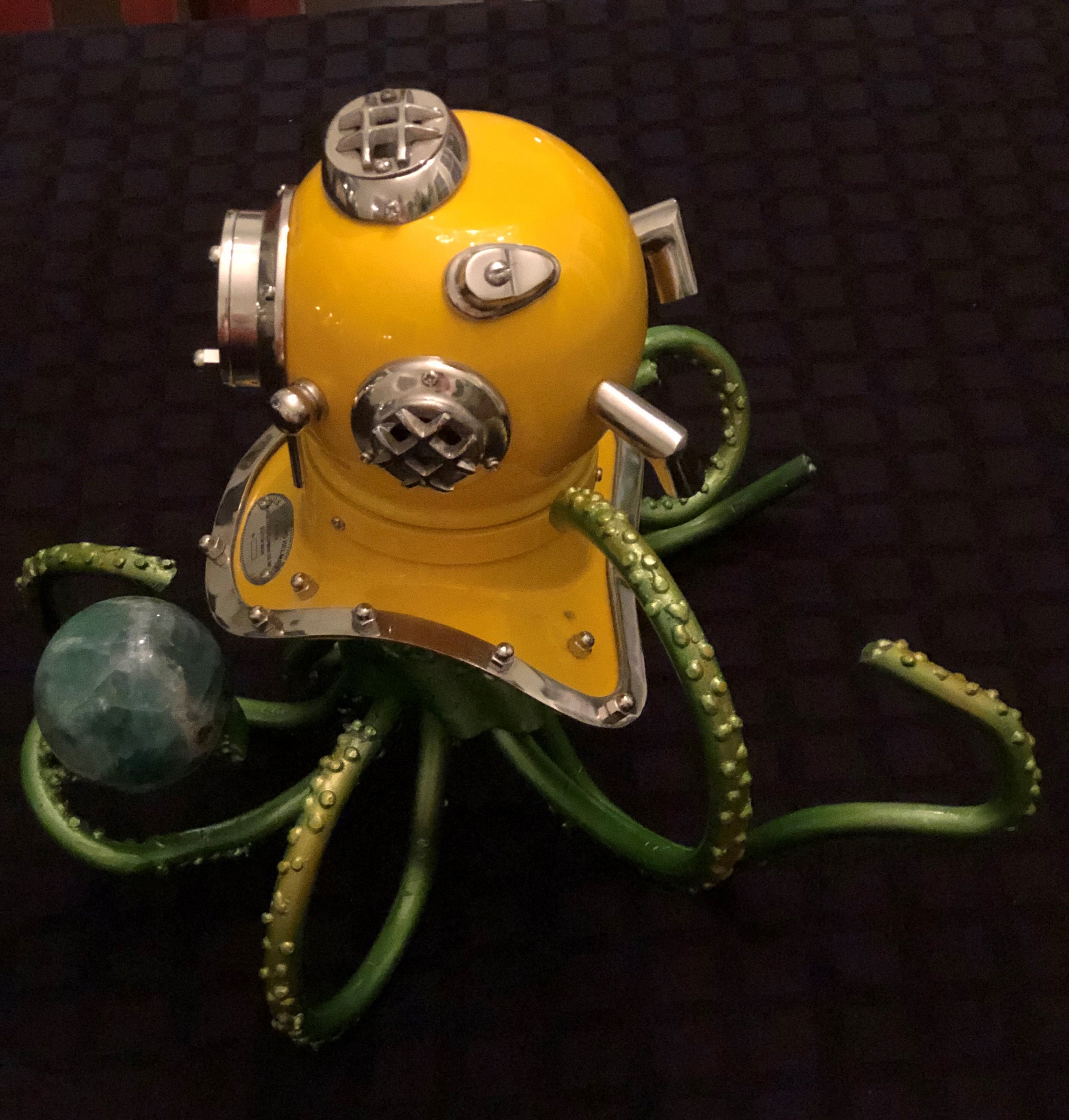 Octopus/ Diving Helmet/ Ocean Art/ Sea Monster/ Tranquil/ Unique ...