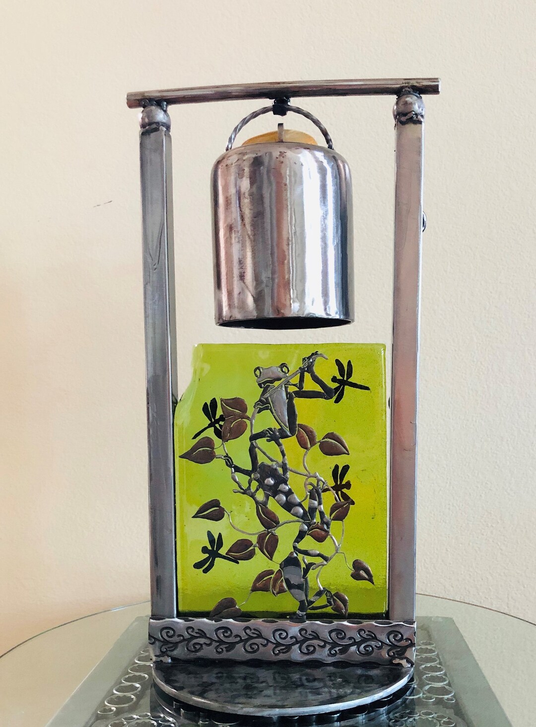 Steel & Glass CO2 Tank Bell Dinner Chime/unique Art/ Repurposed ...