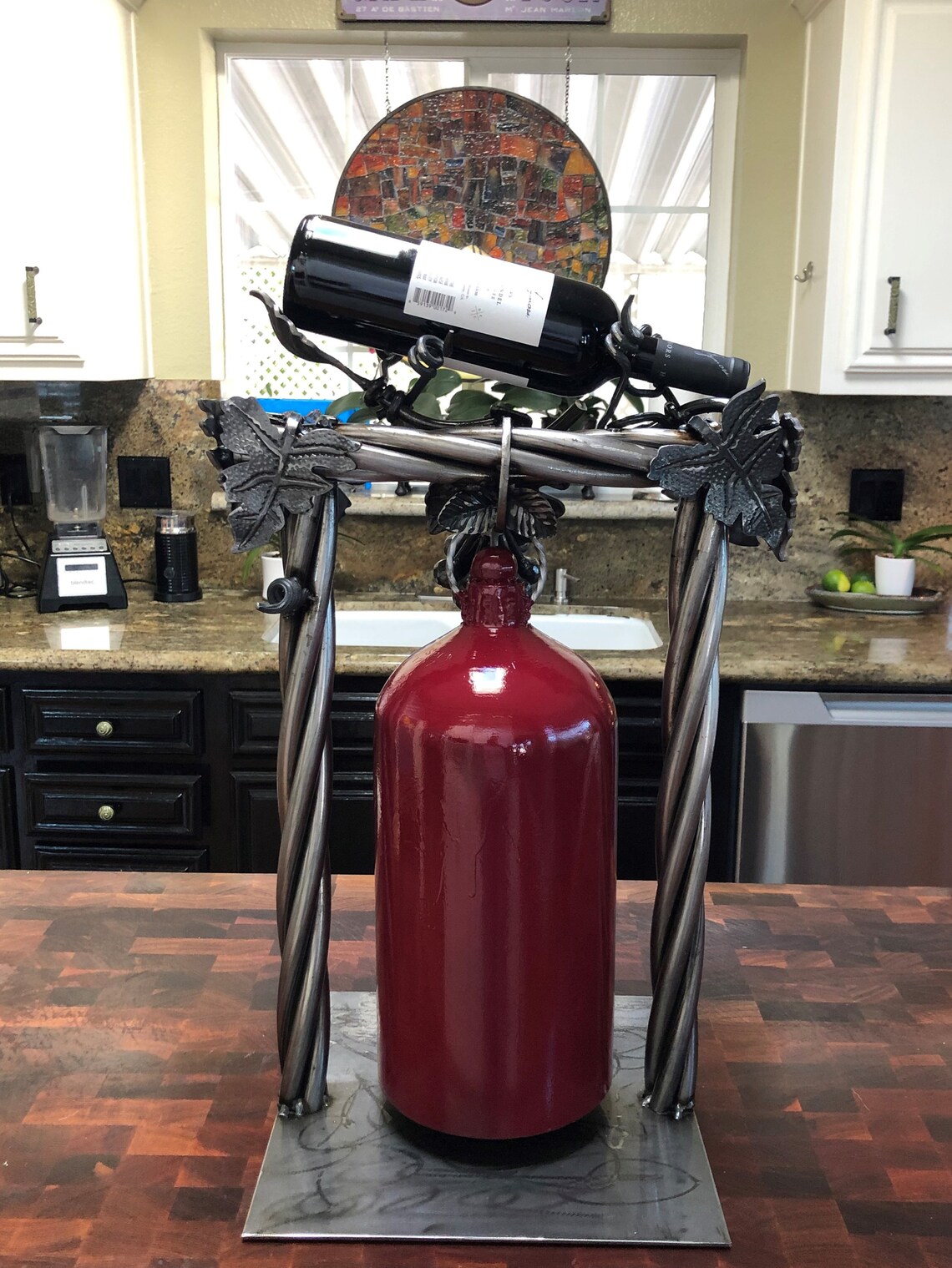 Steel & Glass CO2 Tank Bell Dinner Chime/unique Art/ Repurposed ...