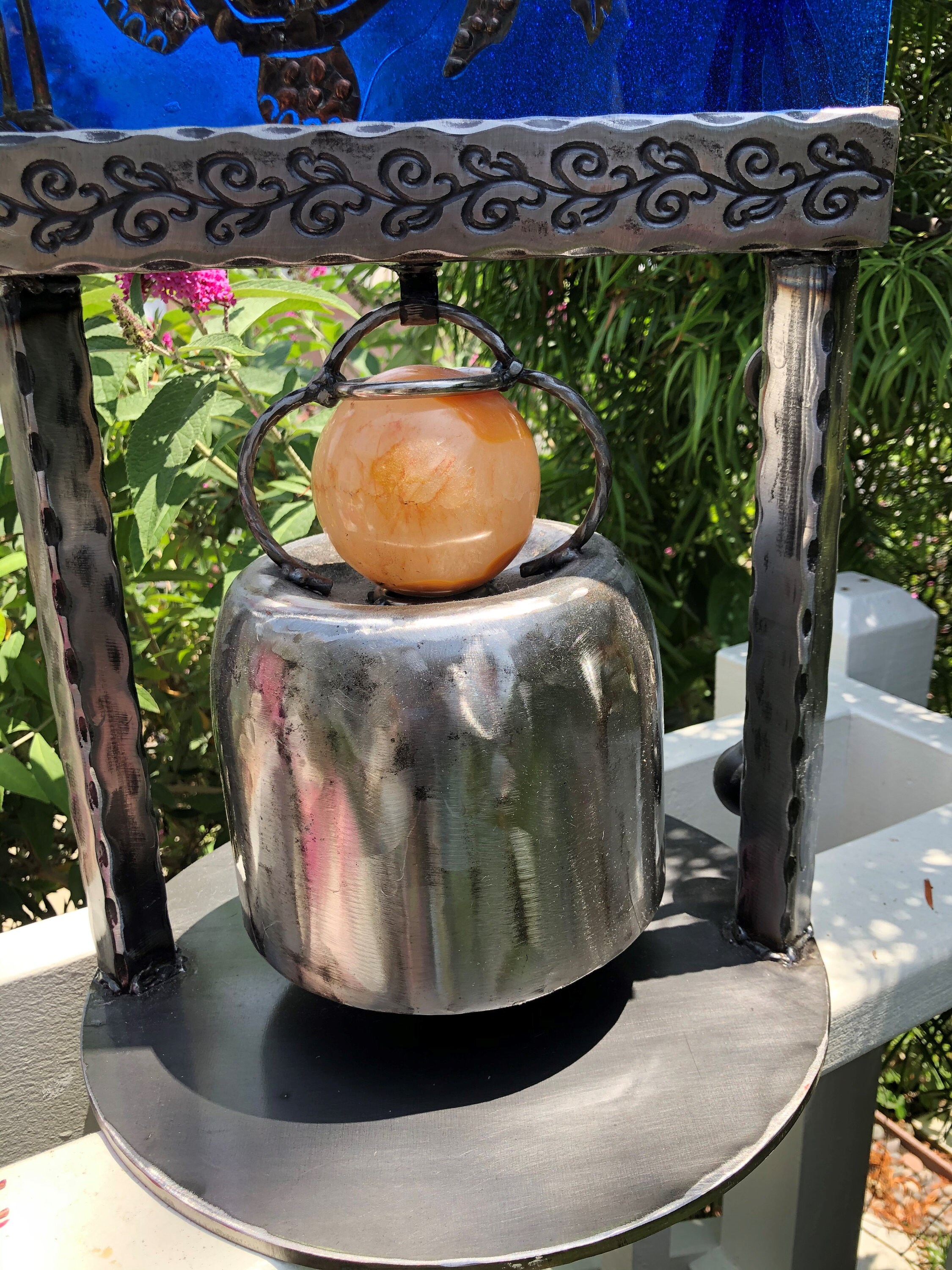 Steel & Glass CO2 Tank Bell Dinner Chime/unique Art/ Repurposed ...