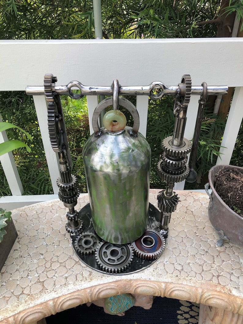 Steel & Glass CO2 Tank Bell Dinner Chime/unique Art/ Repurposed ...