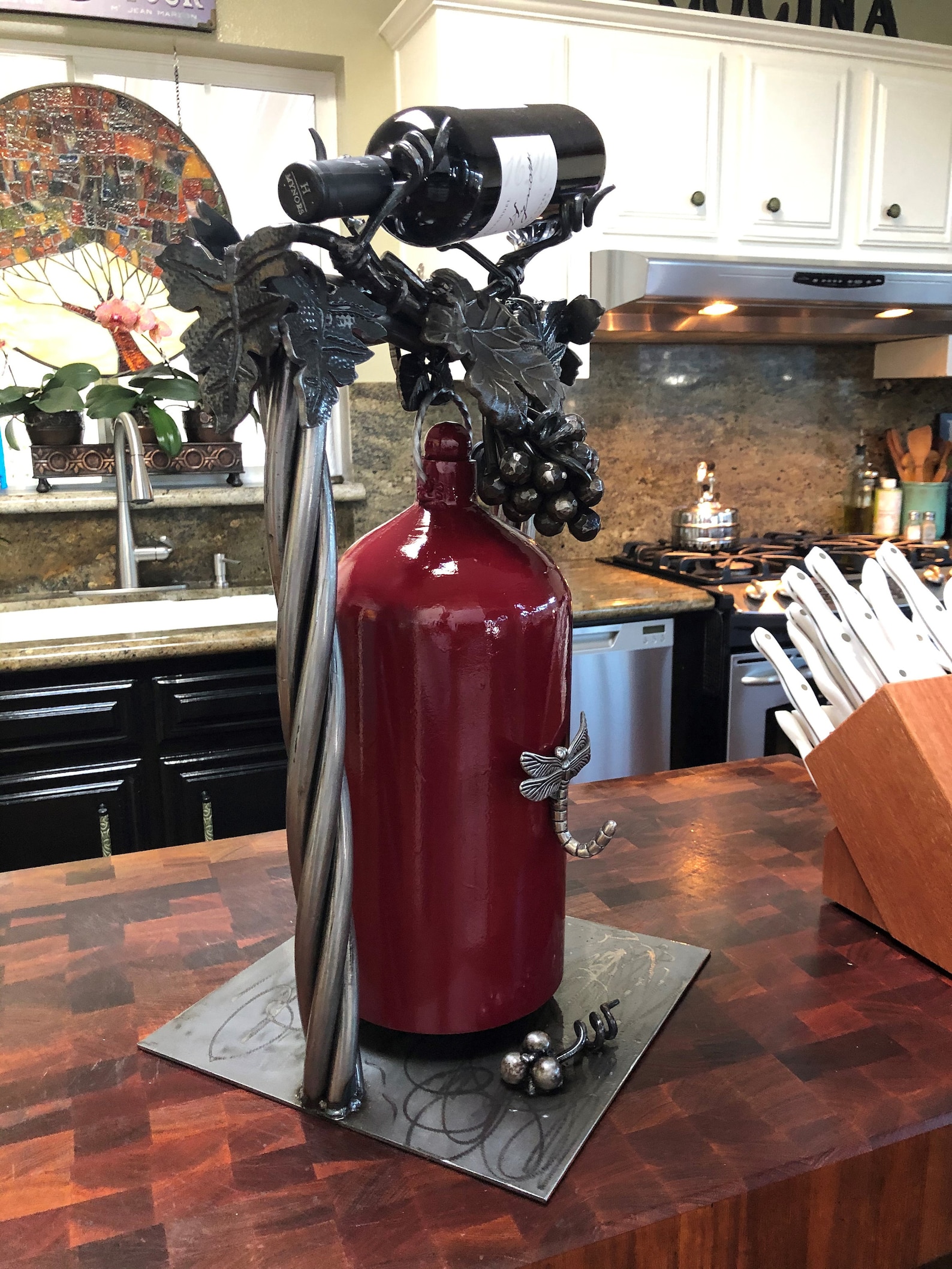 Steel & Glass CO2 Tank Bell Dinner Chime/unique Art/ Repurposed ...