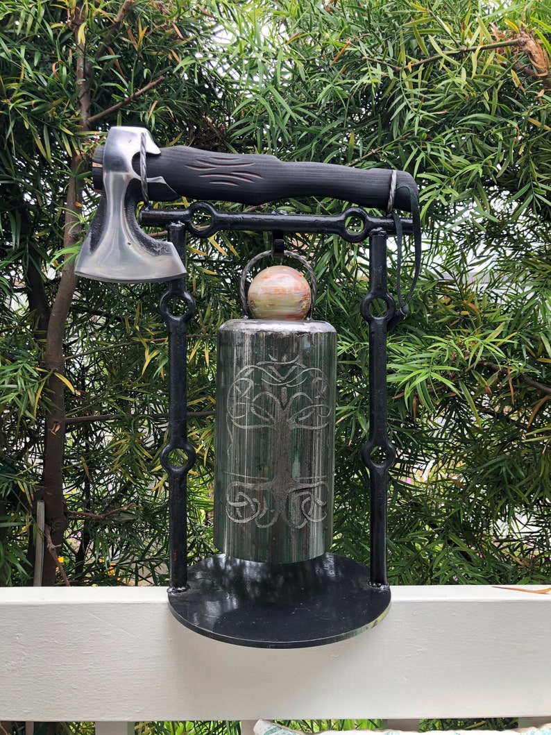 Steel & Glass CO2 Tank Bell Dinner Chime/unique Art/ Repurposed ...