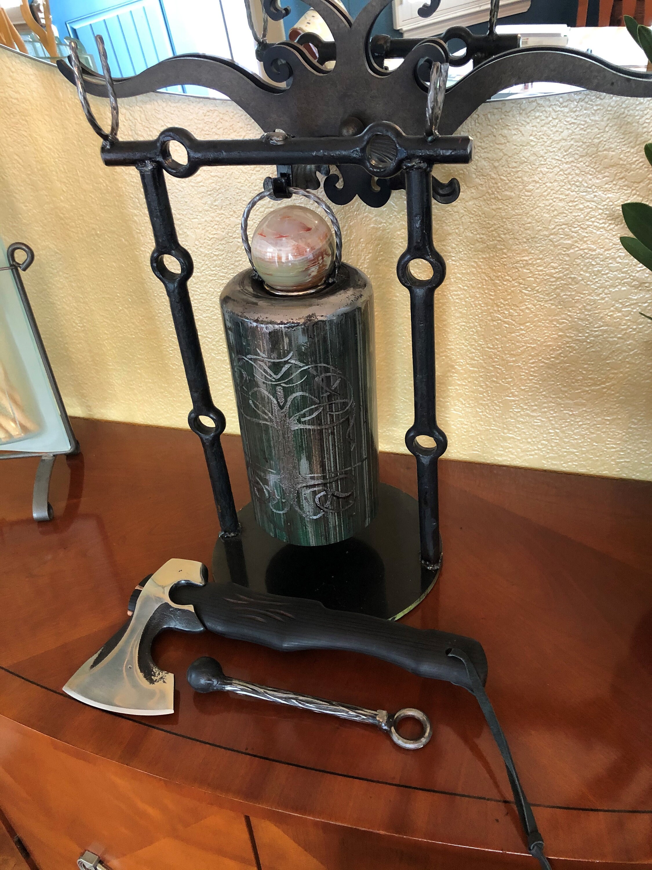Steel & Glass CO2 Tank Bell Dinner Chime/unique Art/ Repurposed ...