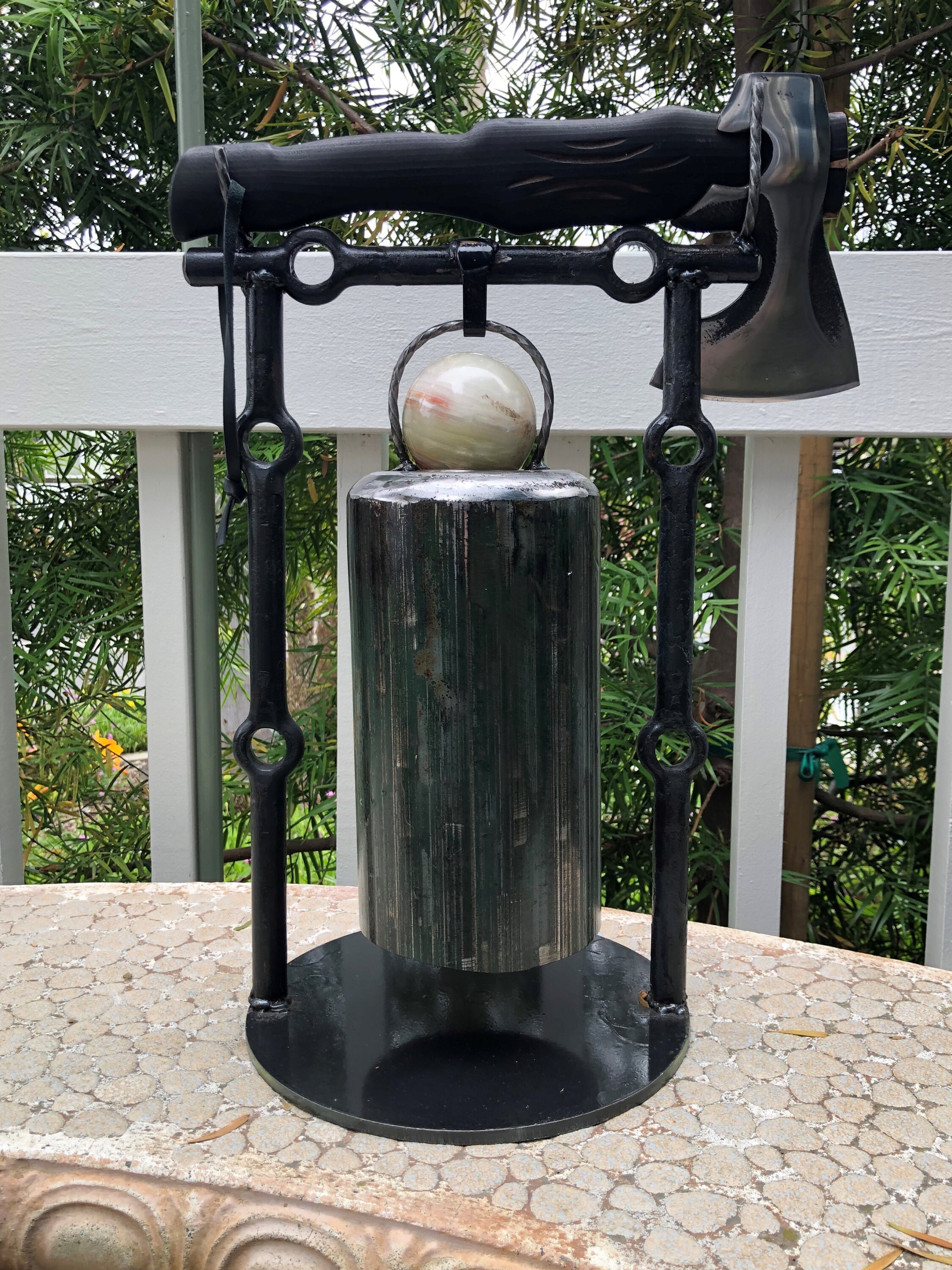 Steel & Glass CO2 Tank Bell Dinner Chime/unique Art/ Repurposed ...