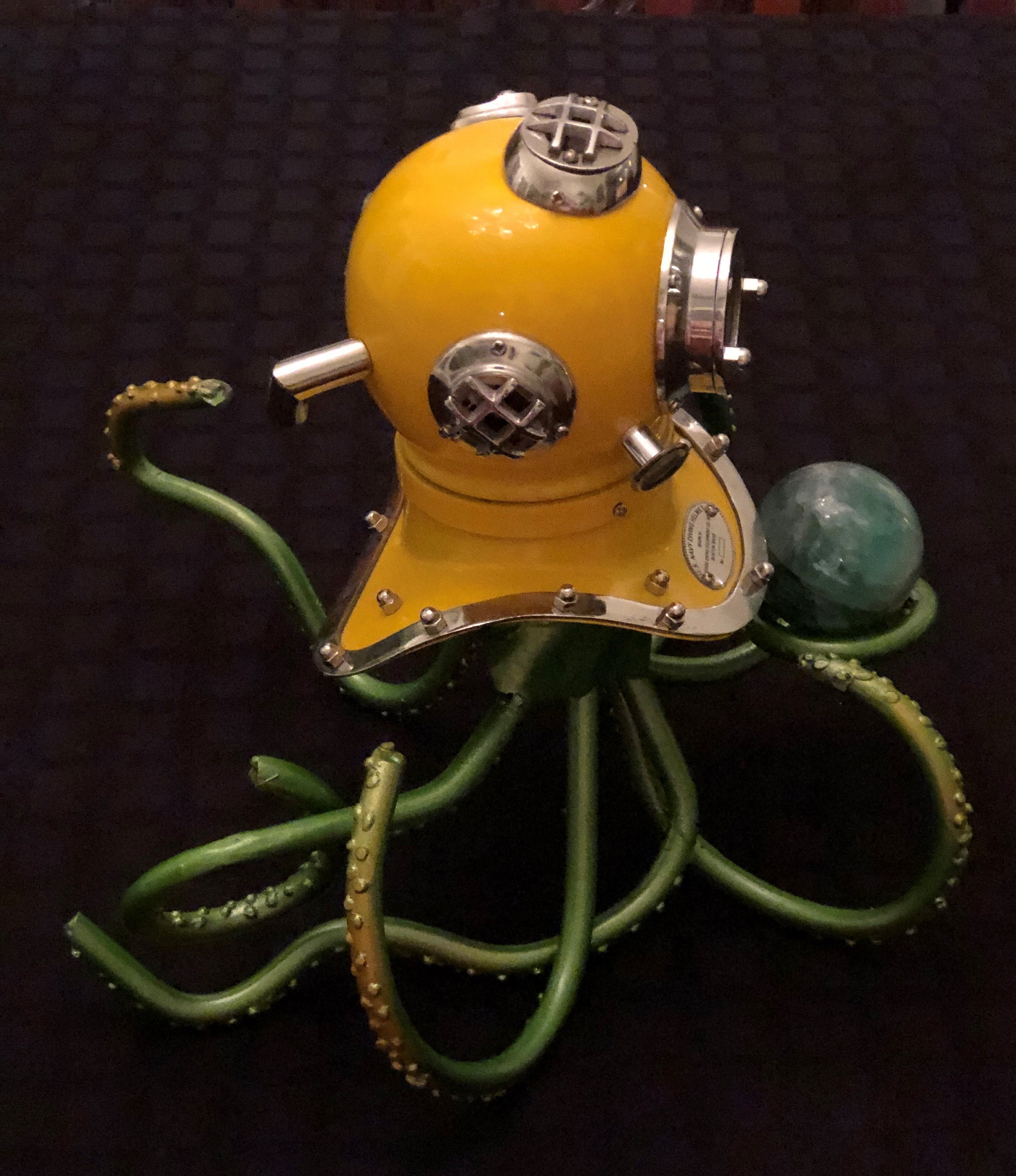 Octopus/ Diving Helmet/ Ocean Art/ Sea Monster/ Tranquil/ Unique ...