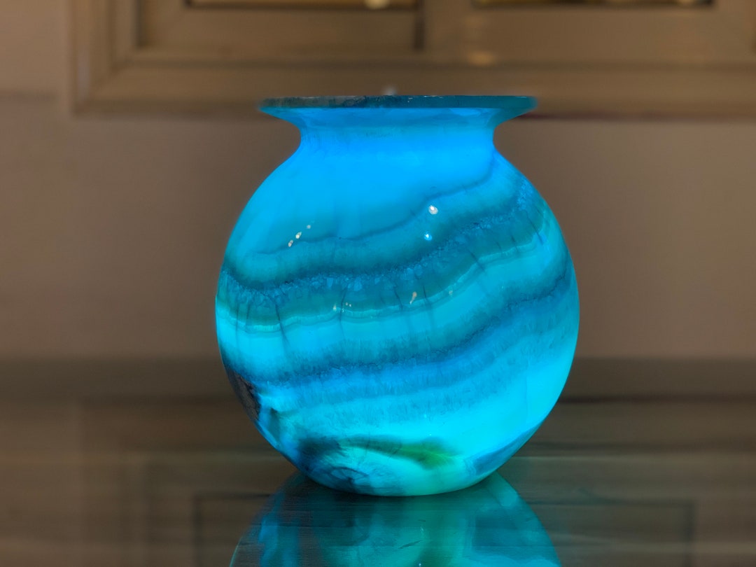 Incredibly Unique Blue Alabaster Table Lamp - 100 % Natural Stone - Etsy