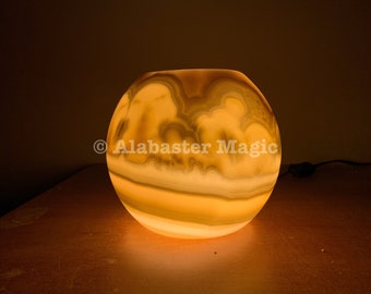 Egyptian Alabaster Lamp - Etsy