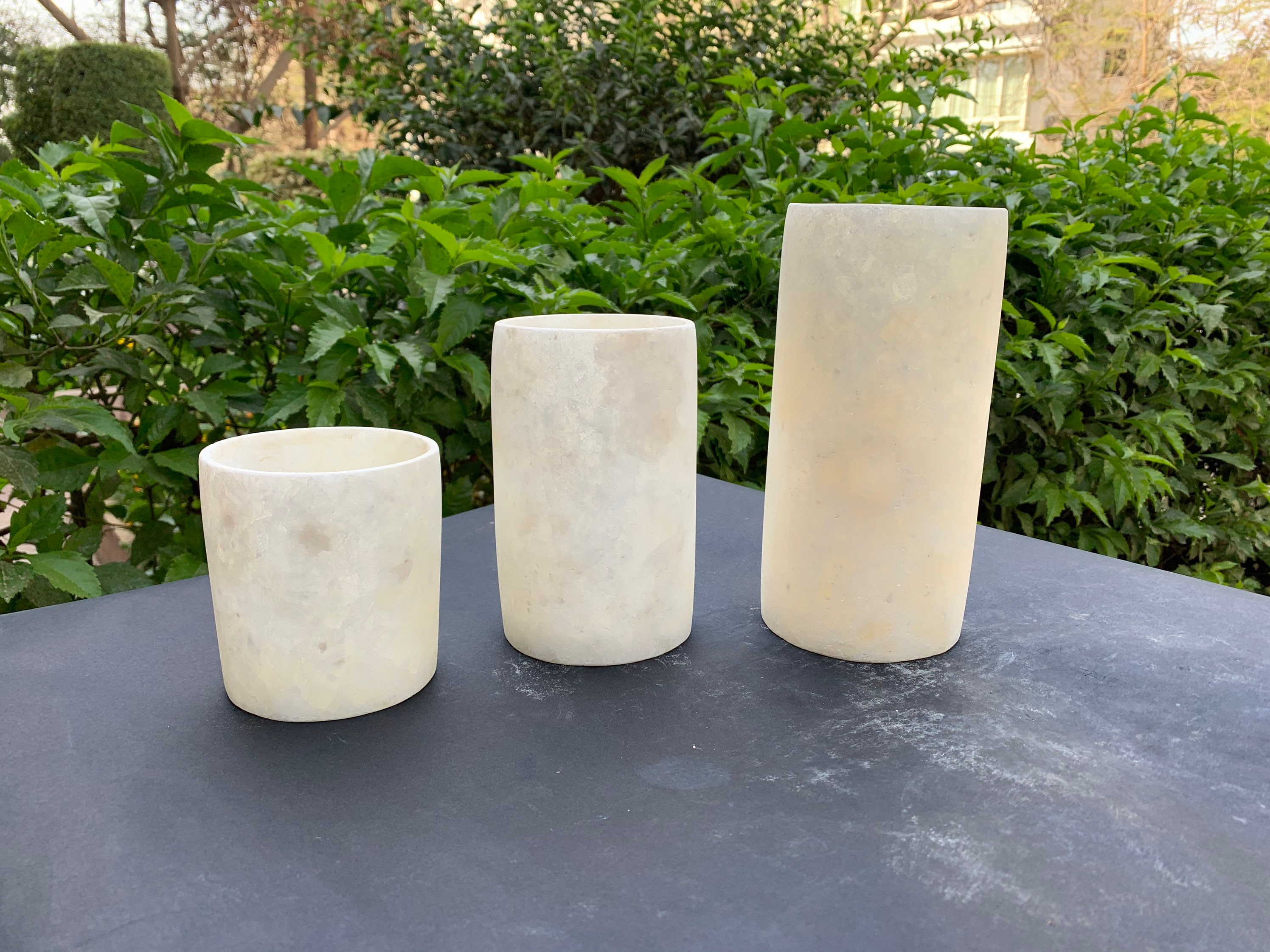 Egyptian Alabaster White Alabaster Cylinder Shape 100 % - Etsy UK