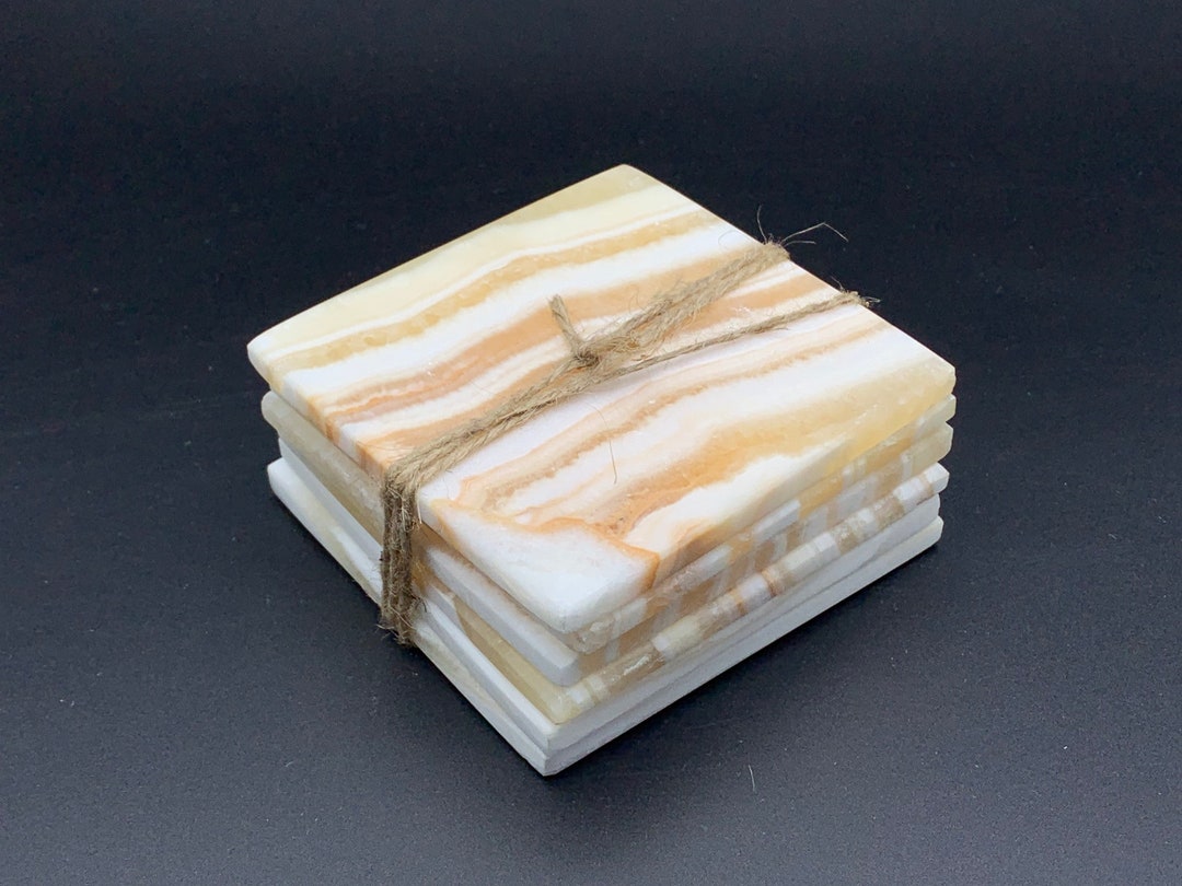 Incredible Alabaster Coasters / Natural Stone / 100 % Natural Stone ...