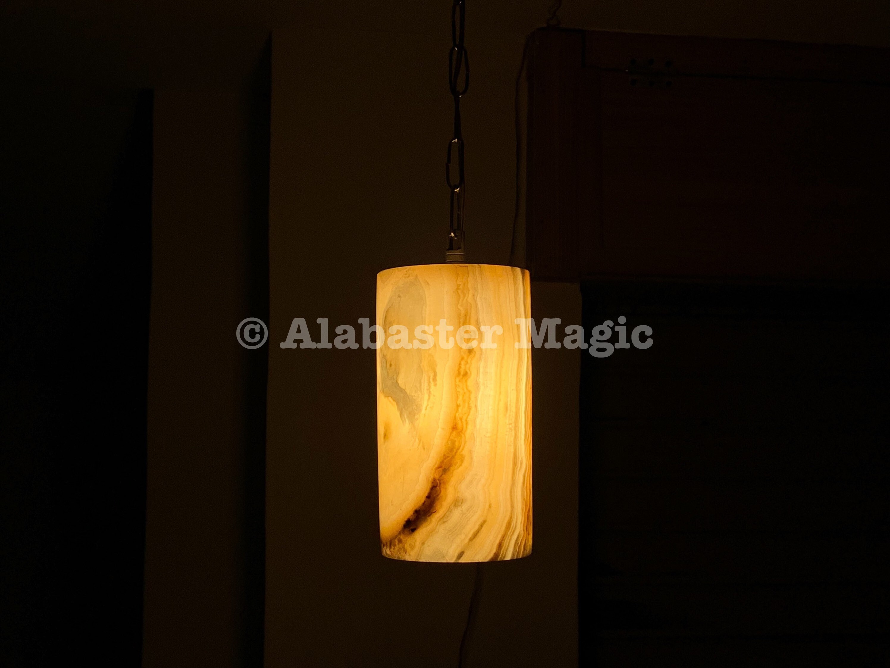 Alabaster hanging lamp pendant light beautiful natural | Etsy