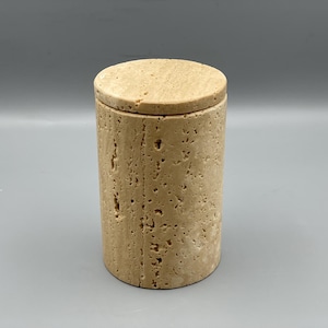 Travertine Container - Natural Stone Container - Container With Lid ...