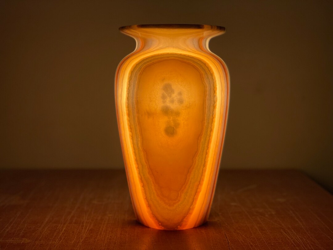Alabaster Table Lamp - Natural Stone - Piece of Art - Egyptian ...