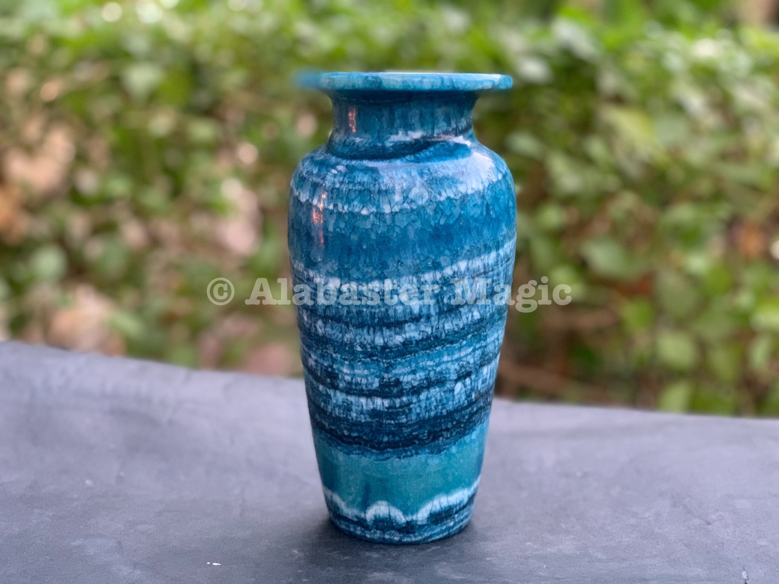 Blue Alabaster vase Egyptian Alabaster | Etsy