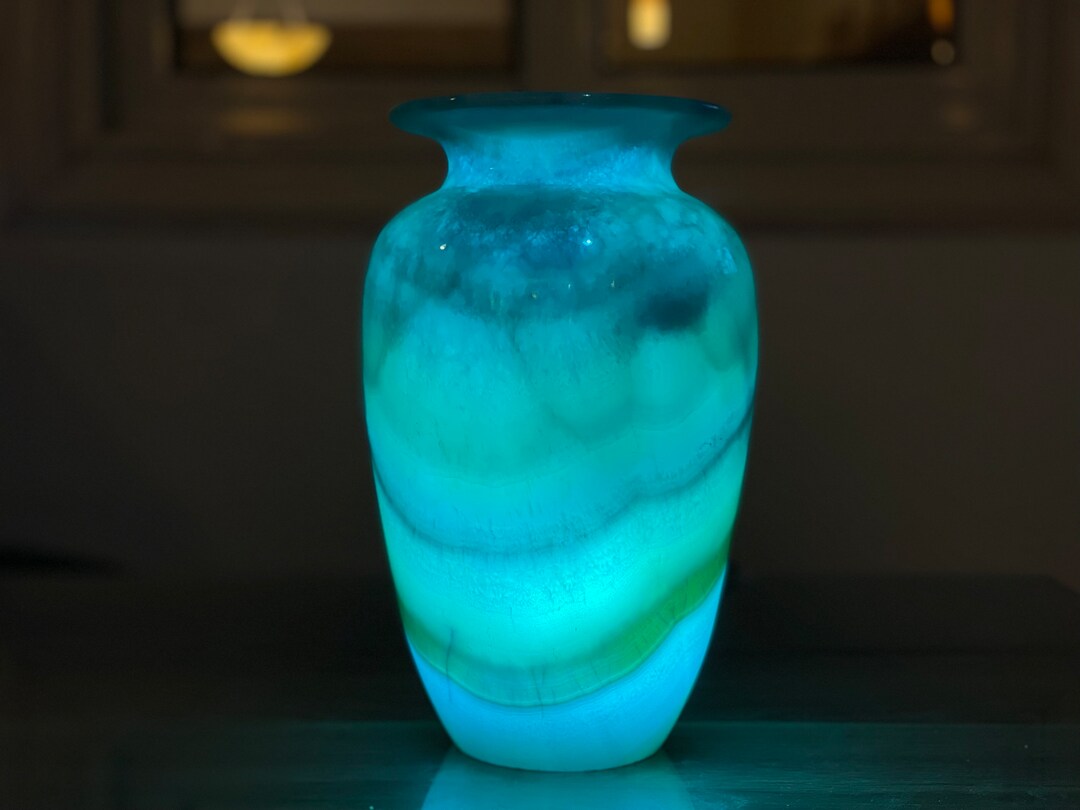Blue Alabaster Lamp Blue Lamp Stone Lamp 100 % Natural Stone Egyptian ...