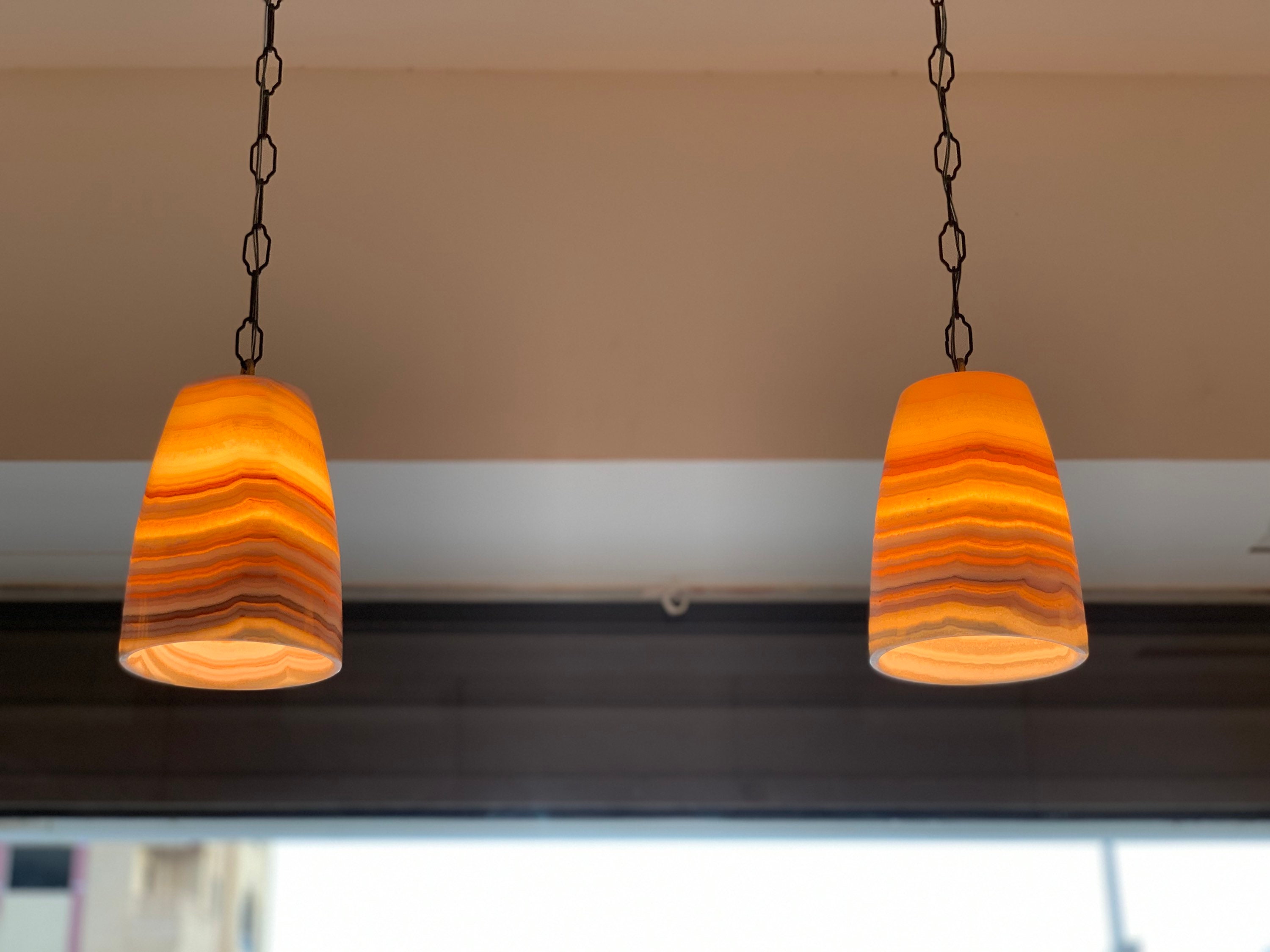 Alabaster Hanging Lamp Natural Stone Pendant Light - Etsy