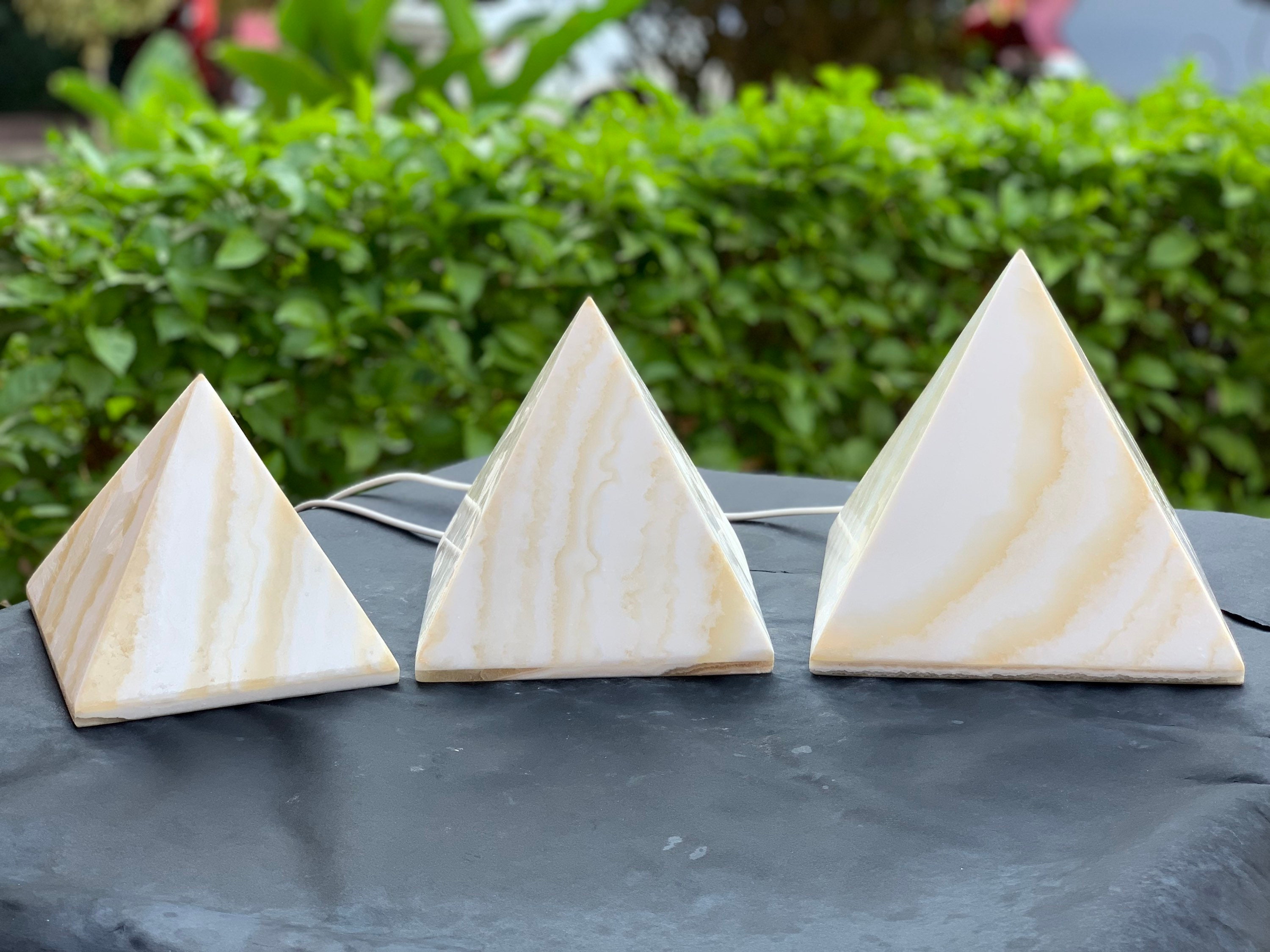 Alabaster pyramid pyramid lamp unique piece of art | Etsy