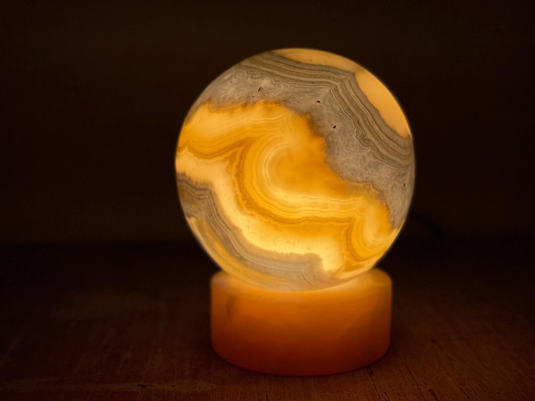 Alabaster Lamp Globe Shape Round Shape Egyptian Alabaster Sphere Shape ...