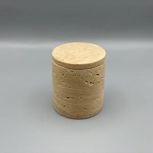 Travertine Container - Natural Stone Container - Container With Lid ...