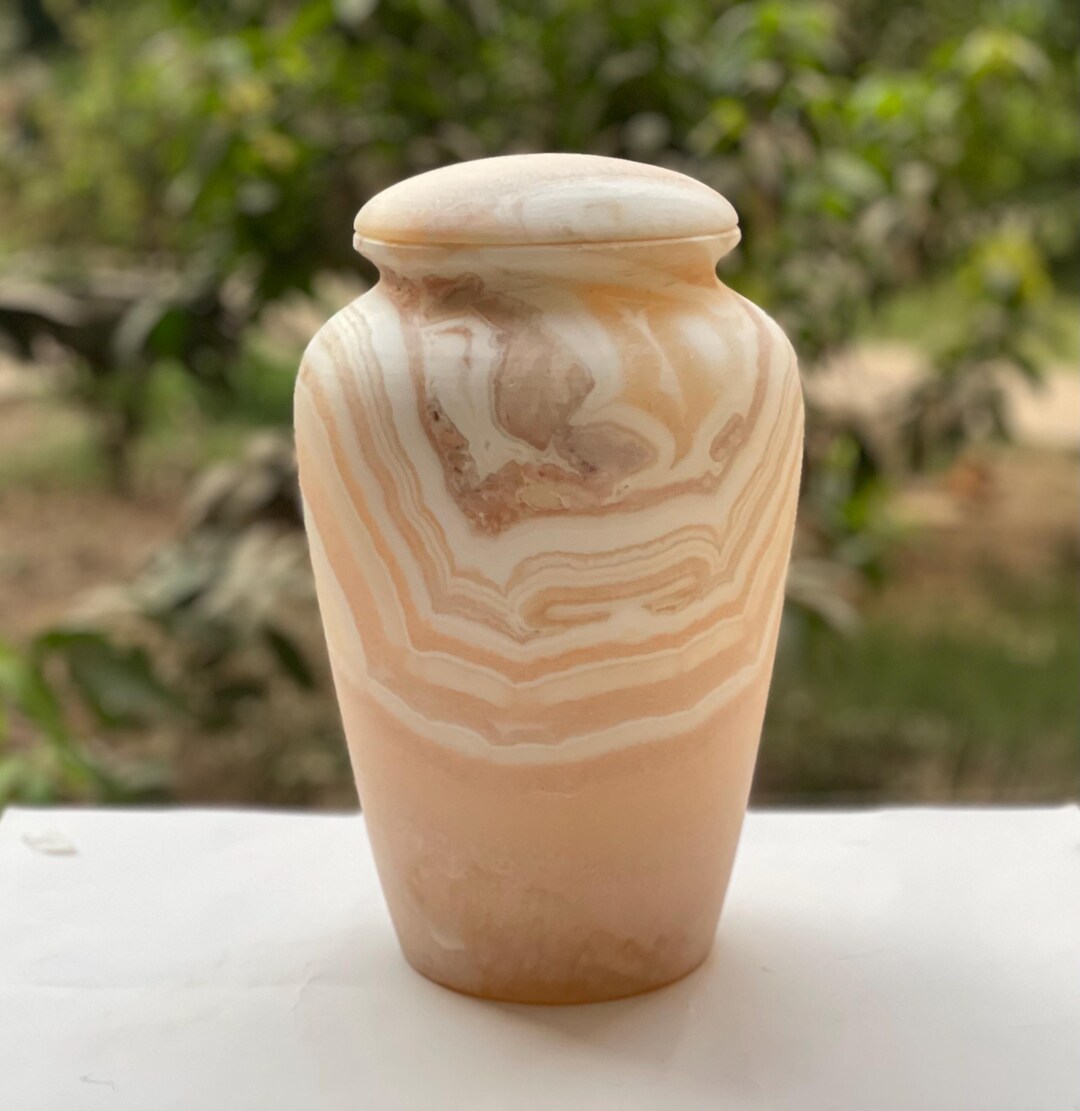Alabaster Vase - Handmade - With Alabaster Lid - Alabaster Jar - Etsy