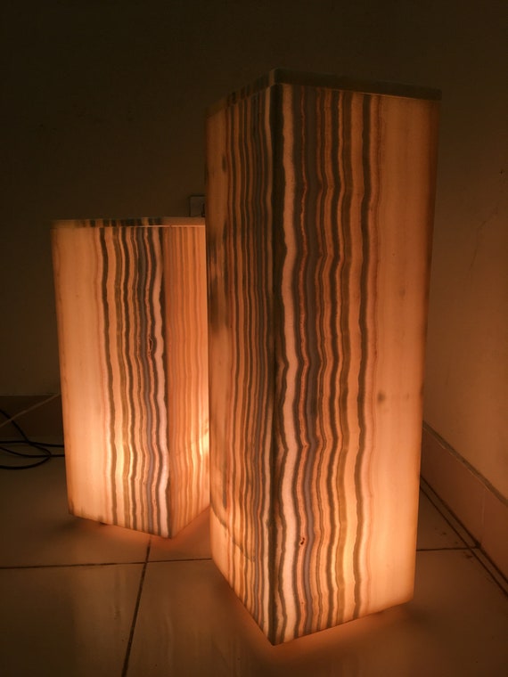 Alabaster Floor Lamp Magnificent Veins / Amazing Piece of | Etsy