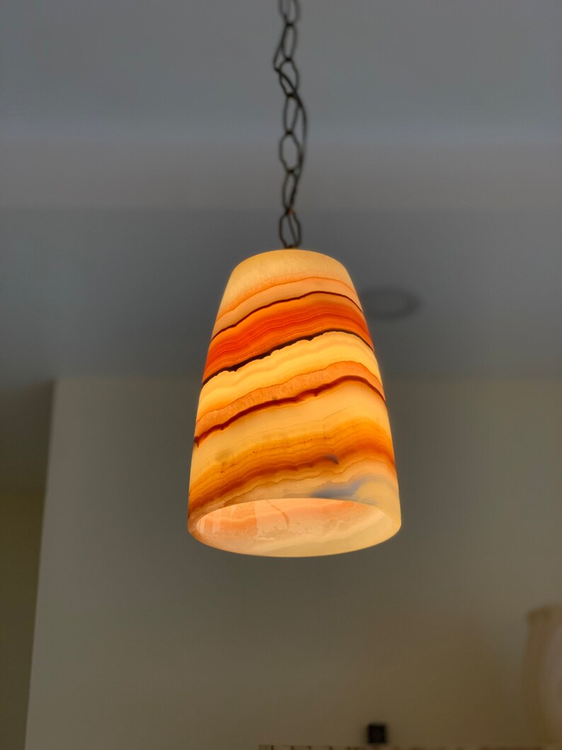 Alabaster Hanging Lamp Pendant Light Beautiful Natural - Etsy
