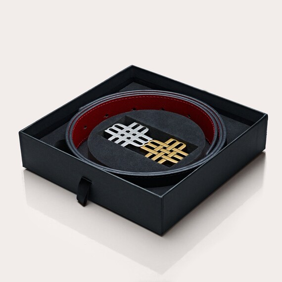 Belt Gift Set in Premium Italian Leather Reversible With - Etsy